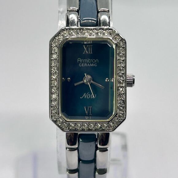 Armitron | Accessories | Armitron Now Ceramic Blue Silver Square Dial ...